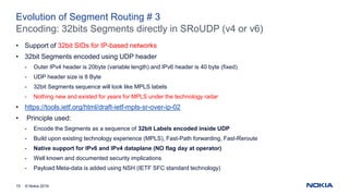 A comparison of Segment Routing Data-Plane encodings | PPT