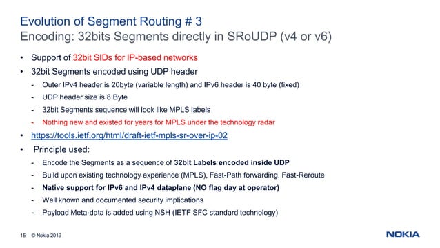 A comparison of Segment Routing Data-Plane encodings | PPT