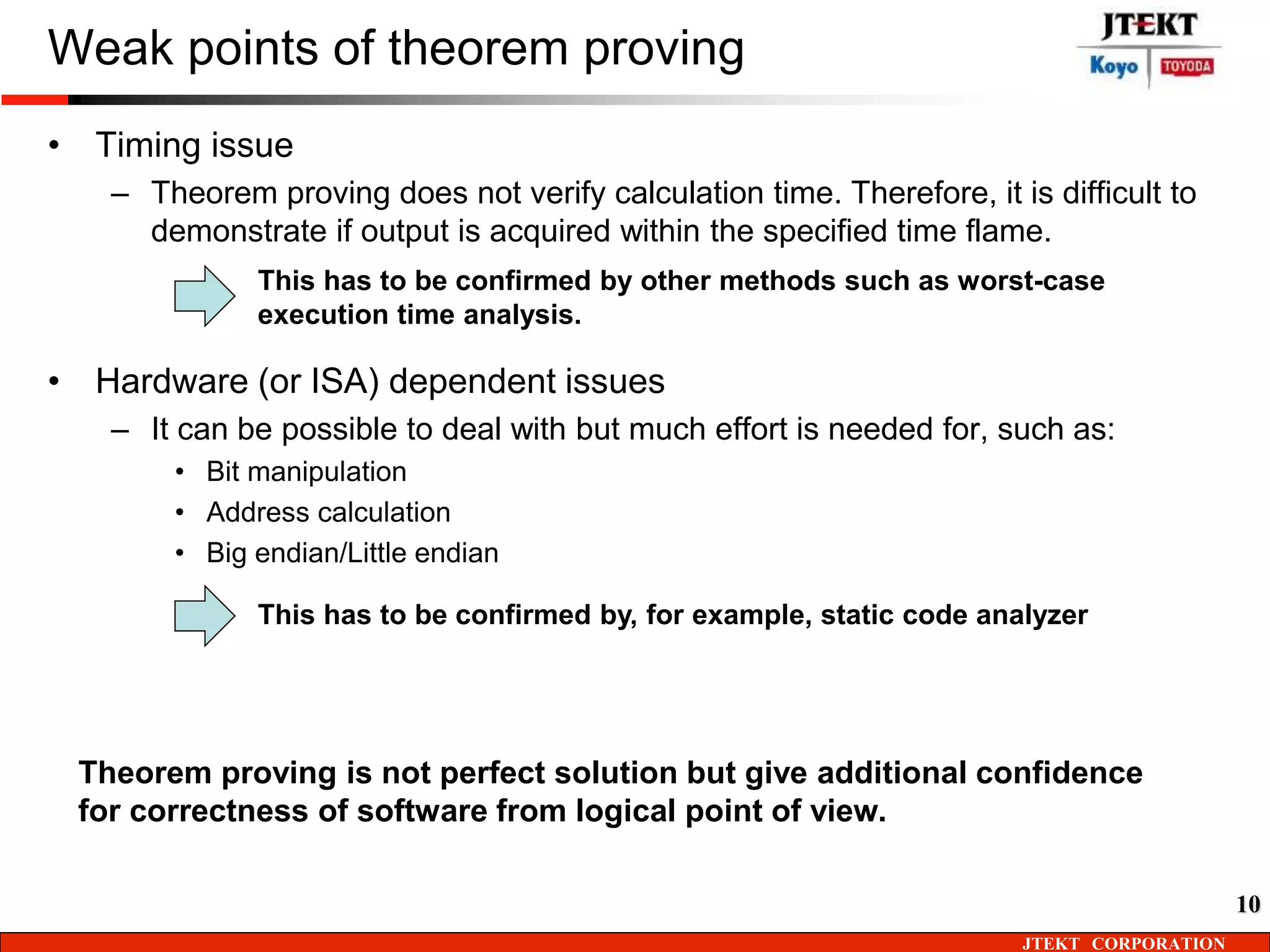 Application of theorem proving for safety-critical vehicle software | PPTX