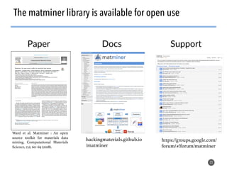 Automated Machine Learning Applied to Diverse Materials Design Problems | PPT