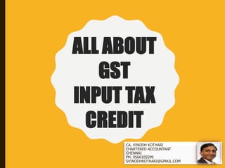 GST Input Tax Credit | PPT