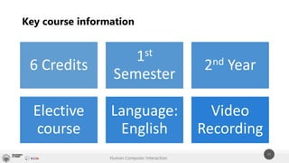 Human Computer Interaction - Course Presentation | PDF