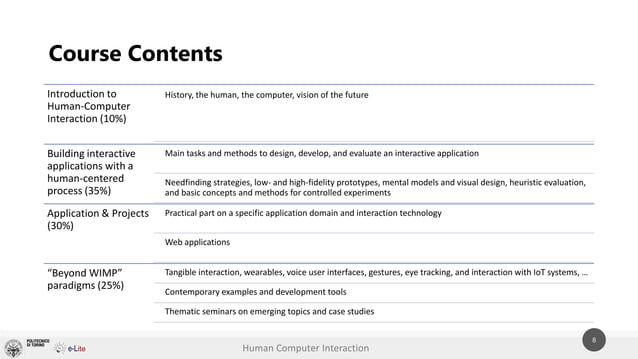 Human Computer Interaction Course Presentation Pdf Computer
