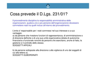 Il Modello Organizzativo e di Gestione 231 applicato alla sicurezza e ...