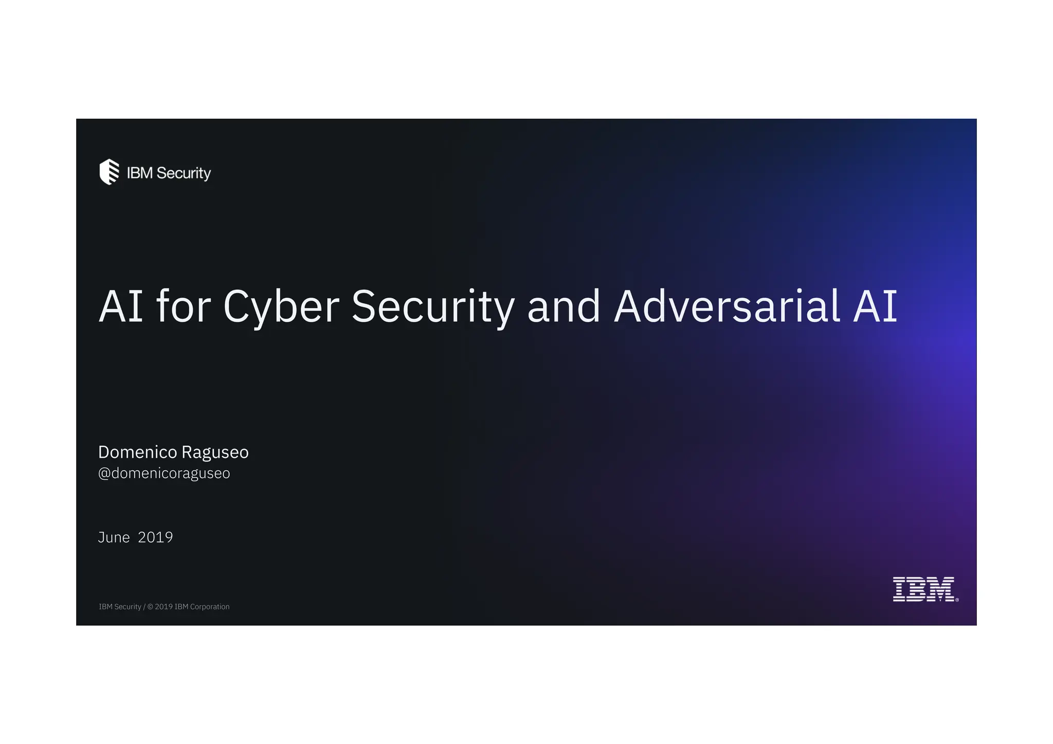 AI for Cyber Security and Adversarial AI | PPT