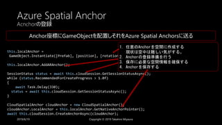 Azure Spatial Anchorsを活用したHoloLens & Androidシェアリングアプリ | PPT