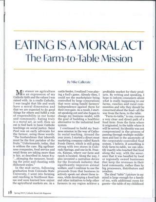 Catholic Rural Life: Eating is a Moral Act | PDF