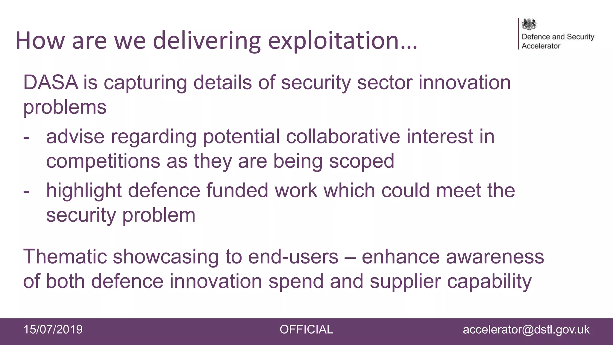 DASA Security Showcase - DASA Presentation | PPTX
