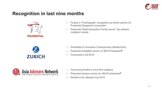 TDI Startup Insurtech Award - 360F | PPTX | Financial Industry | Industries