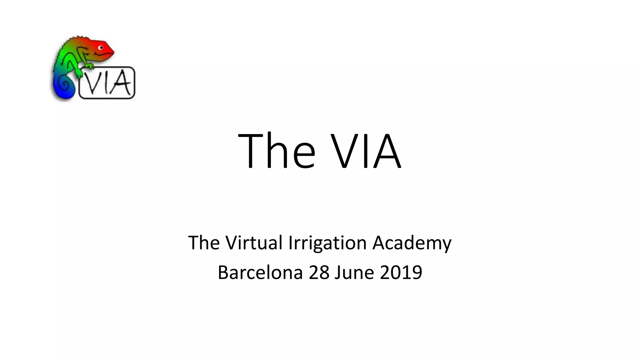 The VIA. The Virtual Irrigation Academy | PDF