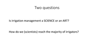 The VIA. The Virtual Irrigation Academy | PDF