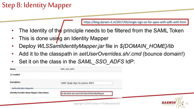 SSO With APEX and ADFS the weblogic way | PPTX | Web Development | Internet