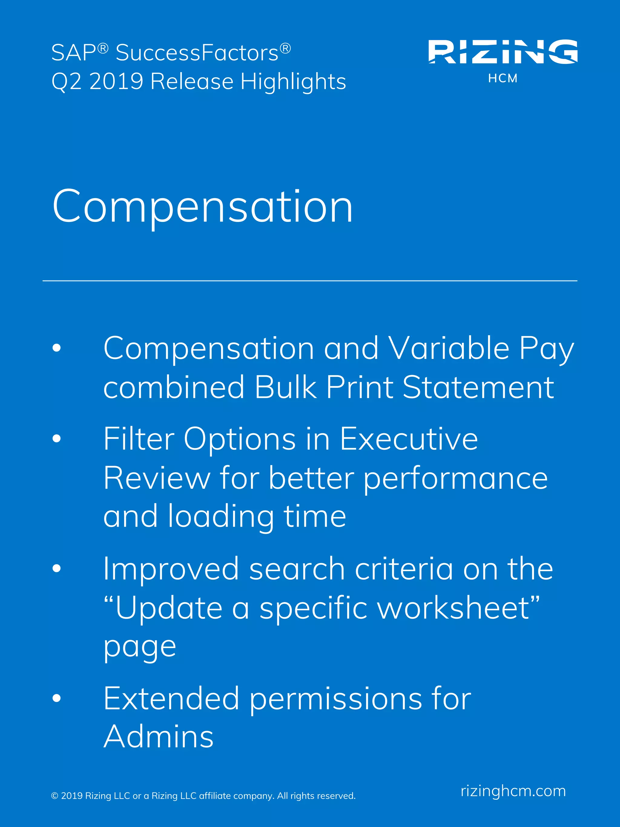 SAP SuccessFactors Q2 2019 Release Highlights | PDF