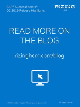 SAP SuccessFactors Q2 2019 Release Highlights | PDF