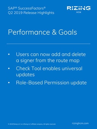 SAP SuccessFactors Q2 2019 Release Highlights | PDF