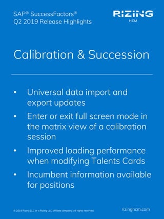 SAP SuccessFactors Q2 2019 Release Highlights | PDF