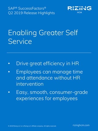 SAP SuccessFactors Q2 2019 Release Highlights | PDF