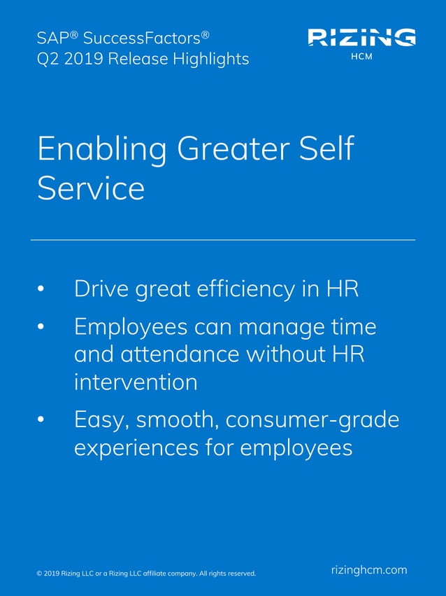 SAP SuccessFactors Q2 2019 Release Highlights | PDF