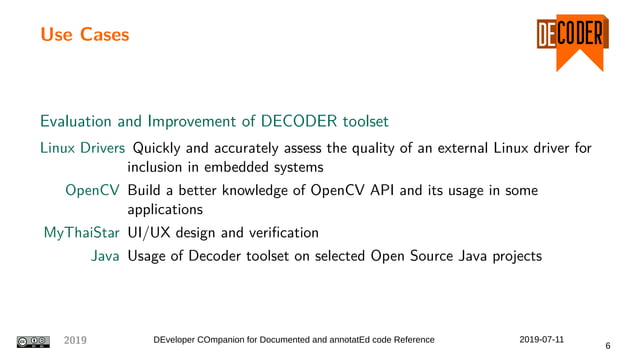 DECODER Project Presentation to the Advisory Board | PPT