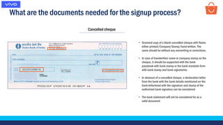 Documents required for signup - VIVO | PPT