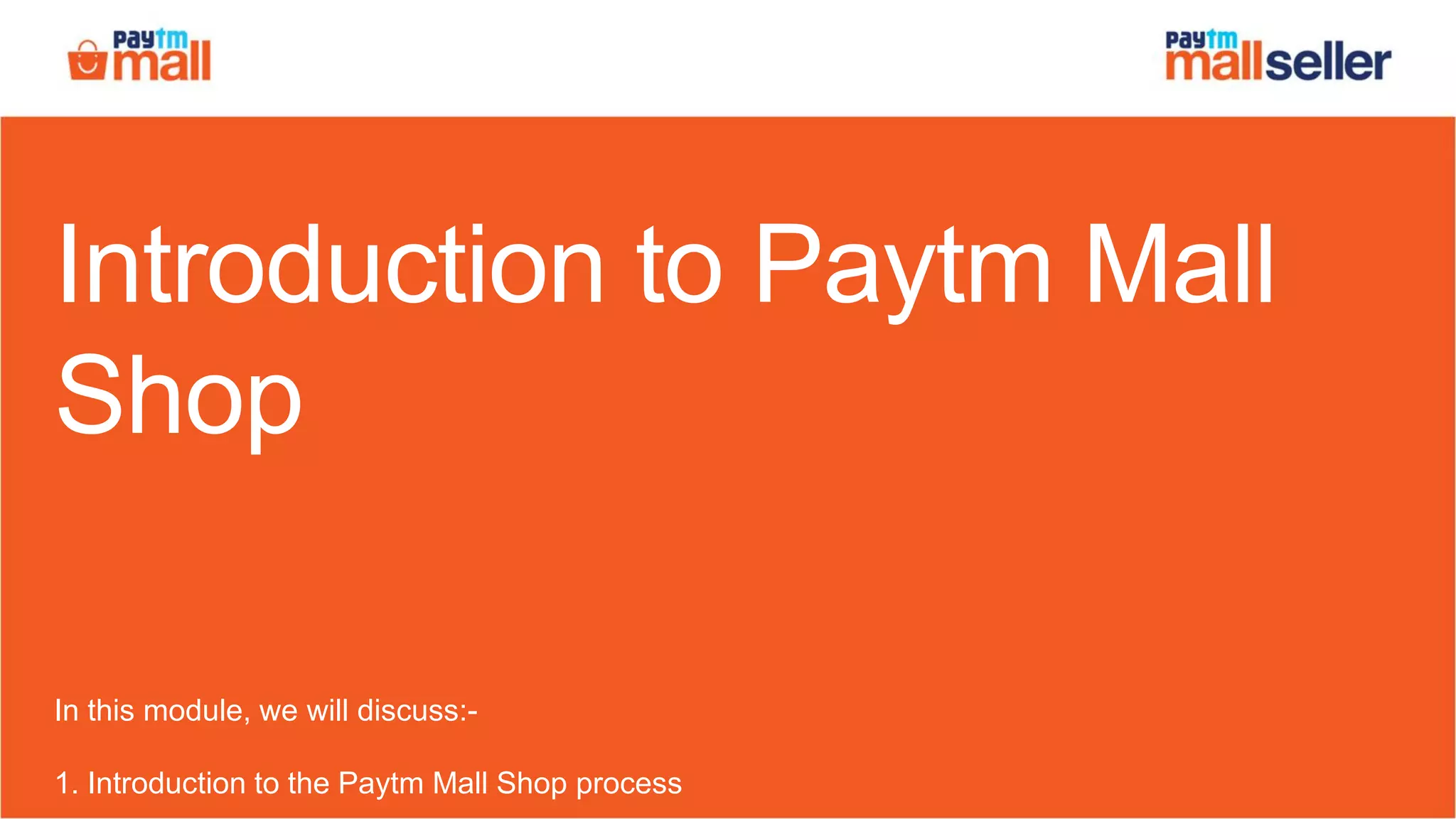 Paytm mall shop overview | PPT