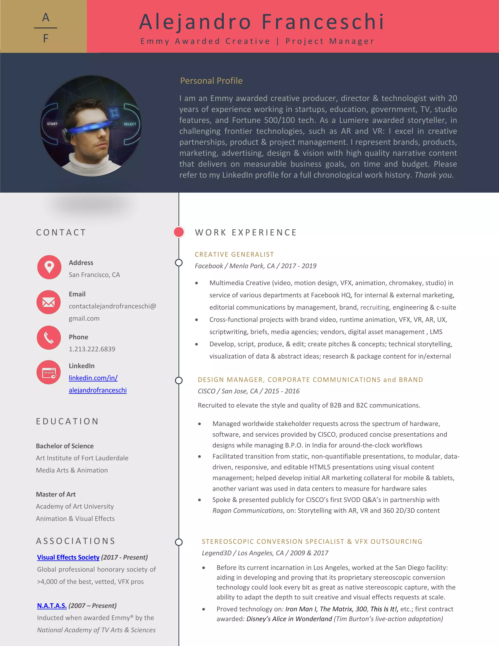 Alejandro Franceschi | Resume | Creative Project Management | PDF