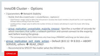 20190817 coscup-oracle my sql innodb cluster sharing | PPT