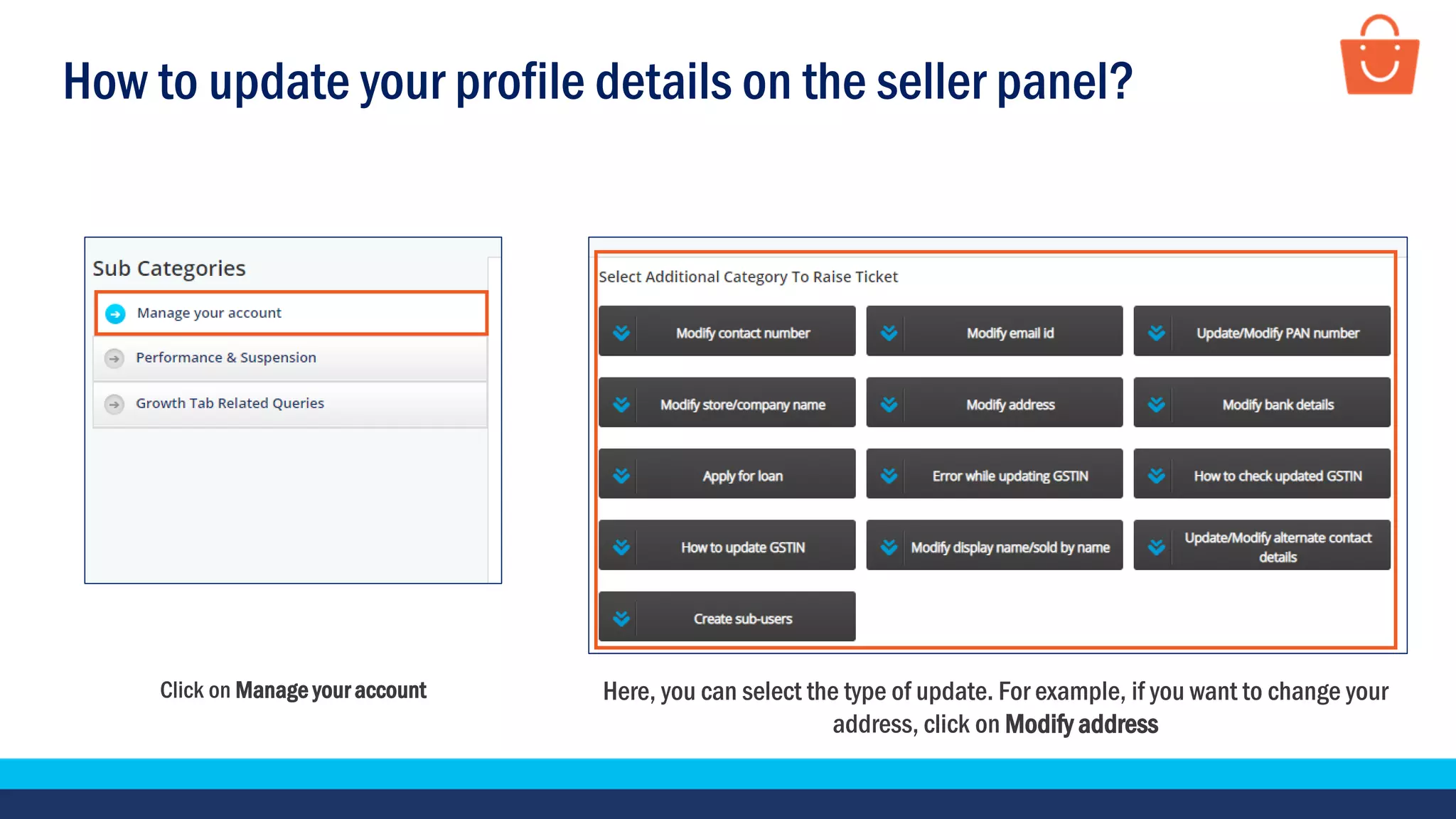 How to update profile details on seller panel | PDF