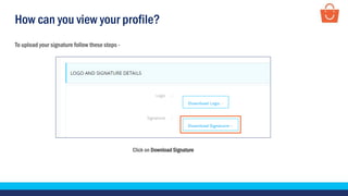 SCD - How to update profile details on seller panel | PDF