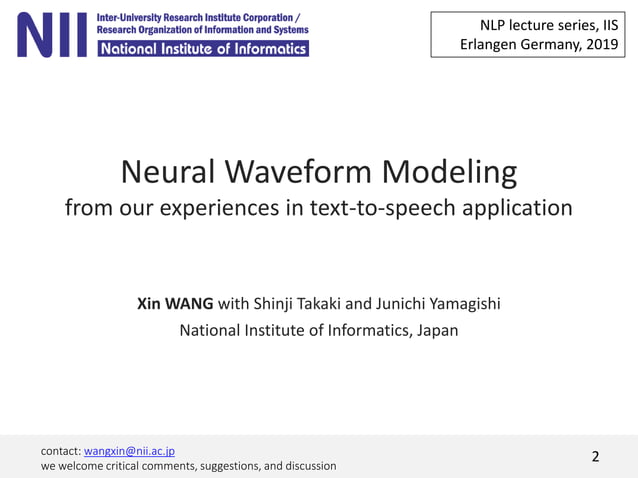 Neural Waveform Modeling | PPT