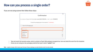 Steps to process a single order LMD | PPT