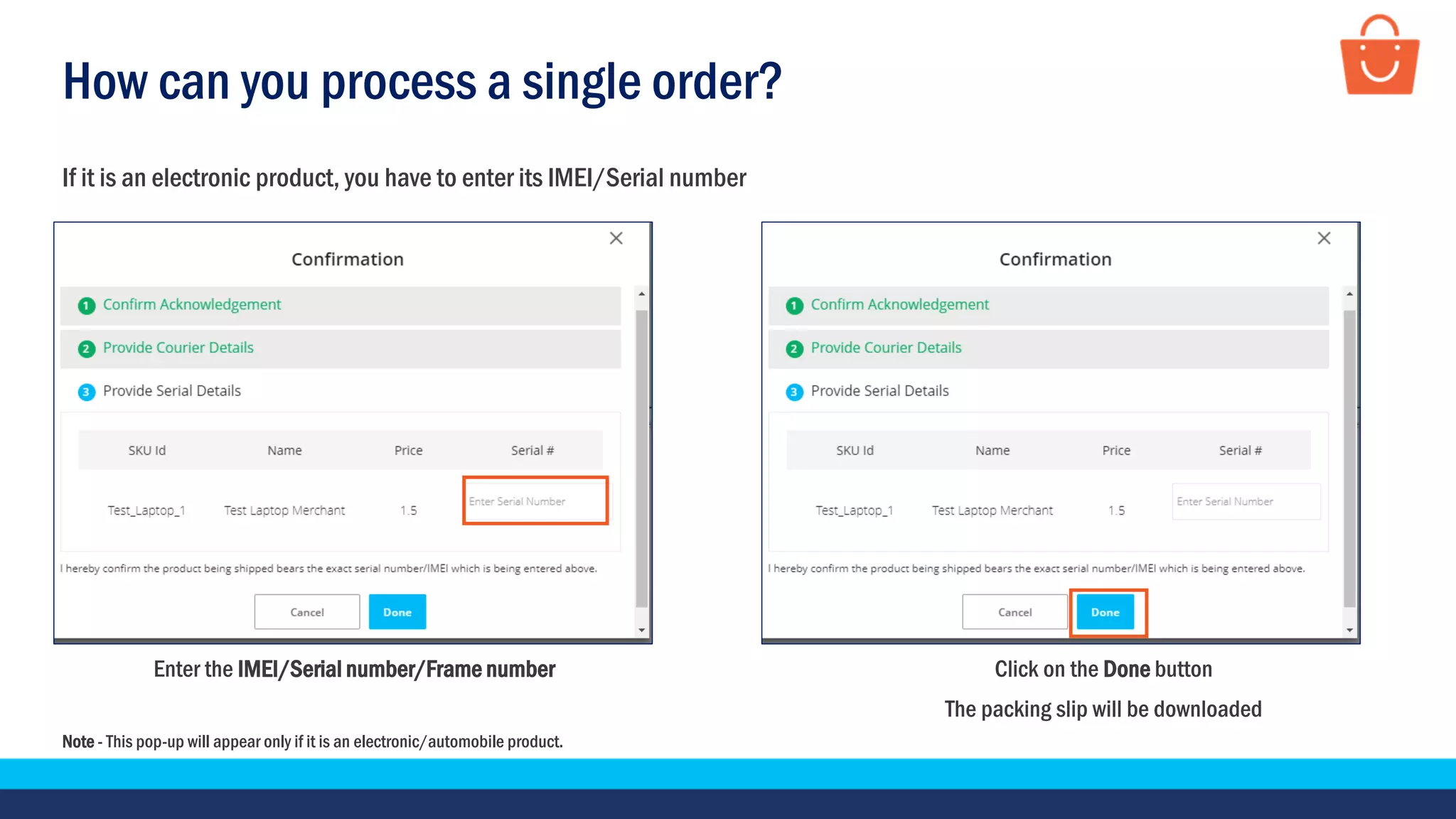 Single order processing (non LMD) | PPT