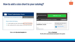 Updating product images, its descriptions and adding a size chart | PPT