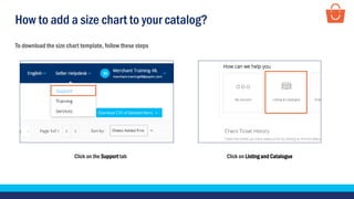 Update product images, descriptions, and add size chart | PPT | Free ...
