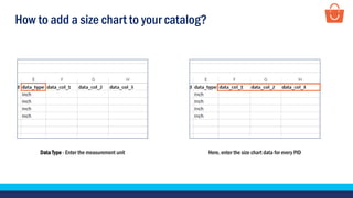 Update product images, descriptions, and add size chart | PPT
