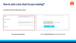 Update product images, descriptions, and add size chart | PPT