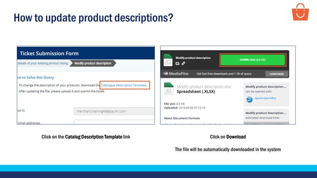 Update product images, descriptions, and add size chart | PDF