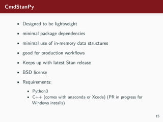 Workshop on Bayesian Workflows with CmdStanPy by Mitzi Morris | PPT