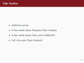 Workshop on Bayesian Workflows with CmdStanPy by Mitzi Morris | PPT