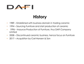 DAFI FURNITURE COMPANY PROFILE | PDF | Woodworking | Arts and Crafts