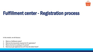 Fulfillment center registration process | PDF