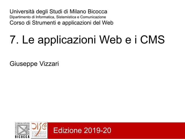7 - Web application e CMS | PPT