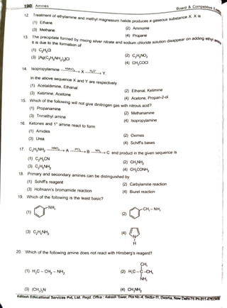 Aakash Institute Amines Notes Class 12 JEE Mains and Advanced | PDF
