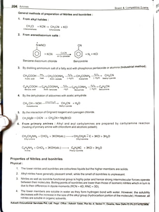 Aakash Institute Amines Notes Class 12 JEE Mains and Advanced | PDF