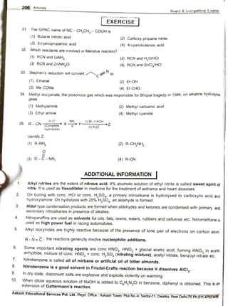 Aakash Institute Amines Notes Class 12 JEE Mains and Advanced | PDF ...