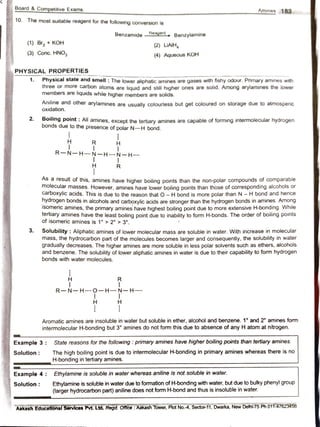 Aakash Institute Amines Notes Class 12 JEE Mains and Advanced | PDF