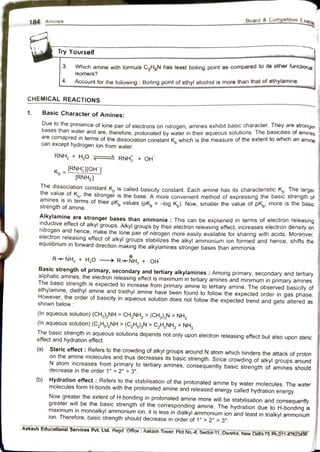 Aakash Institute Amines Notes Class 12 JEE Mains and Advanced | PDF