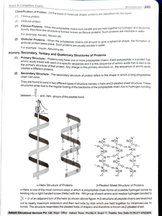 Akash Institute Biomolecules Notes Class 12 JEE Mains and Advanced | PDF