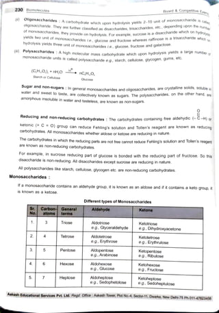 Akash Institute Biomolecules Notes Class 12 JEE Mains and Advanced | PDF
