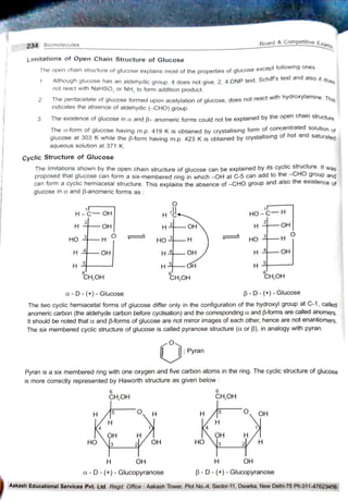 Akash Institute Biomolecules Notes Class 12 JEE Mains and Advanced | PDF
